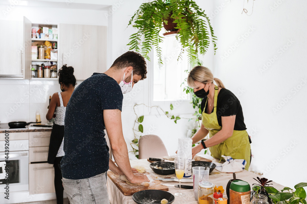 Multicultural group cooking Stock Photo | Adobe Stock