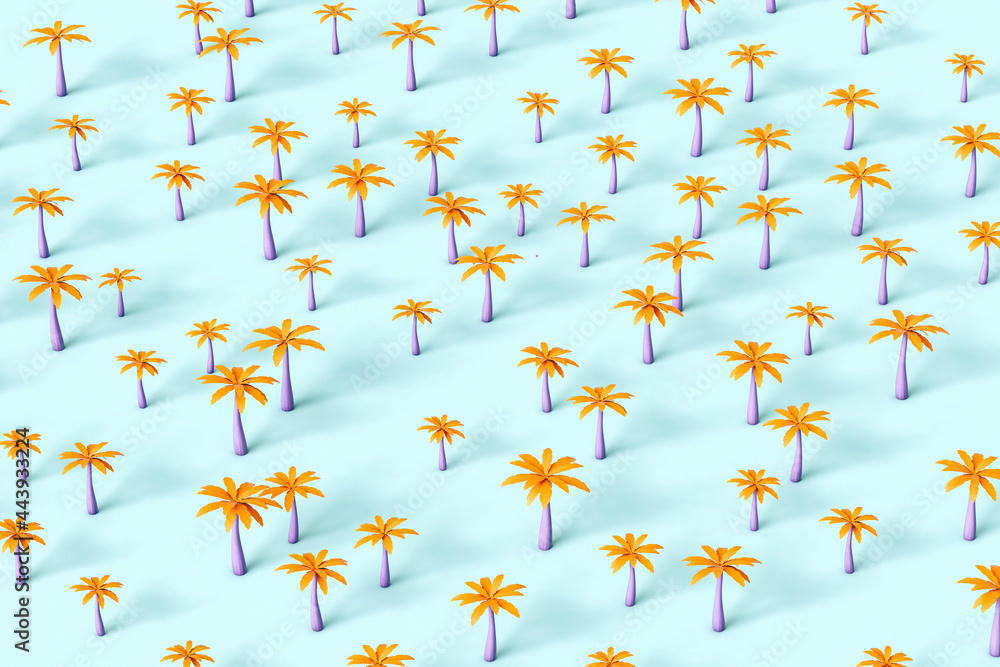 colorful palm tree on colorful background Stock Photo | Adobe Stock