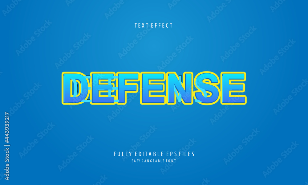 Editable text effect defense title style Stock Vector | Adobe Stock