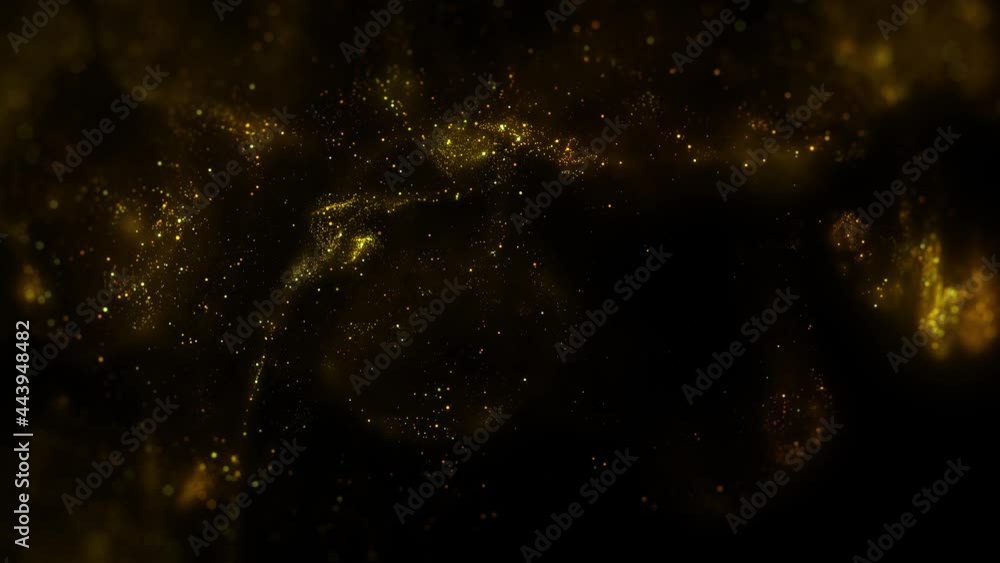 Particle gold dust flickering on black background. Gold Particles ...