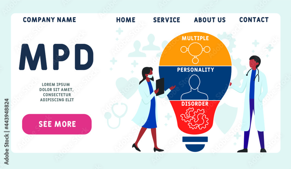 Vector website design template . MPD - Multiple Personality Disorder ...