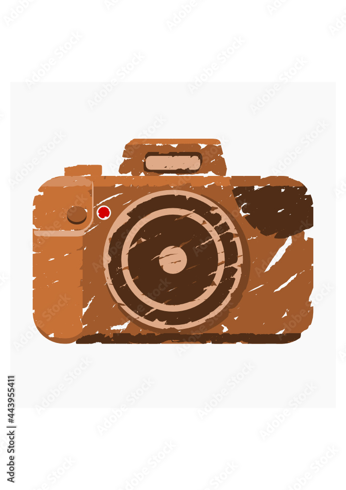 Editable Front View Isolated Camera Iconic Vector Illustration in Brush ...