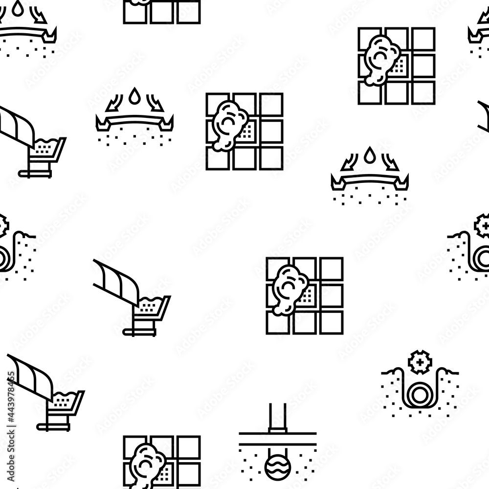 Vetor de Drainage Water System Vector Seamless Pattern Thin Line ...