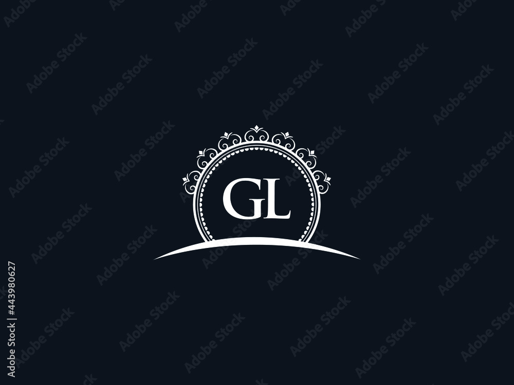 Luxury GL Letter, initial Black gl Logo Icon Vector For Hotel Heraldic ...