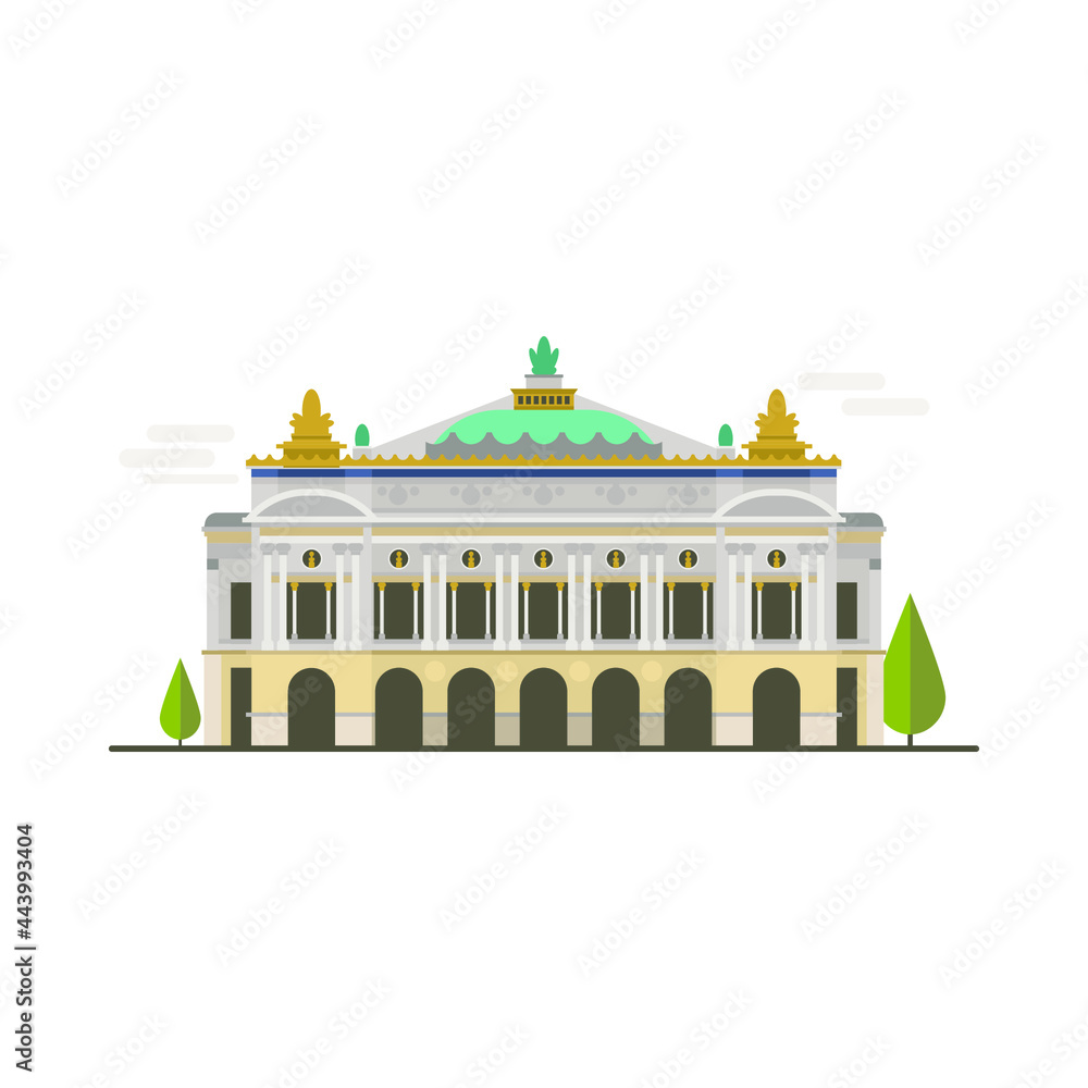 Vetor de Cartoon symbols of Paris. Popular tourist architectural object ...