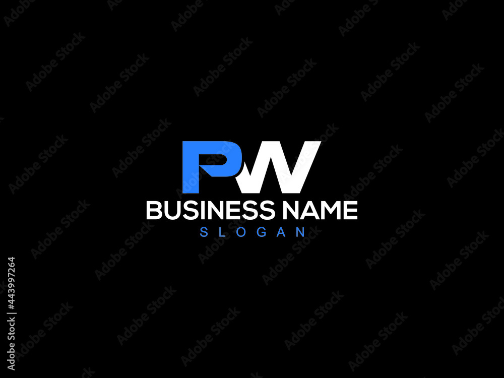 Letter PW Logo, creative pw company logo icon vector for business Stock ...