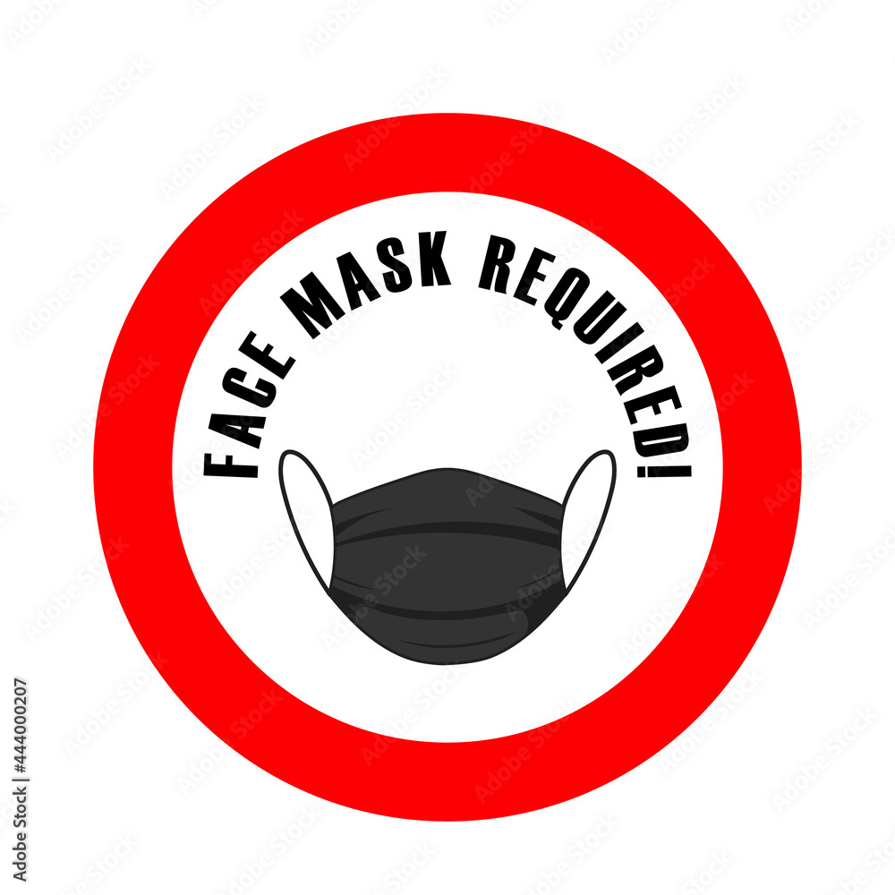 Face mask required sign. New normal wearing mask icons. Stock Vector ...