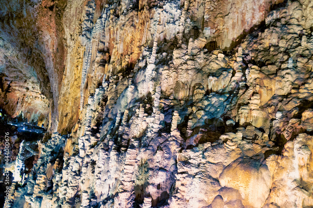 The internal of the famous karst cave of "the Giant", a large tourist ...
