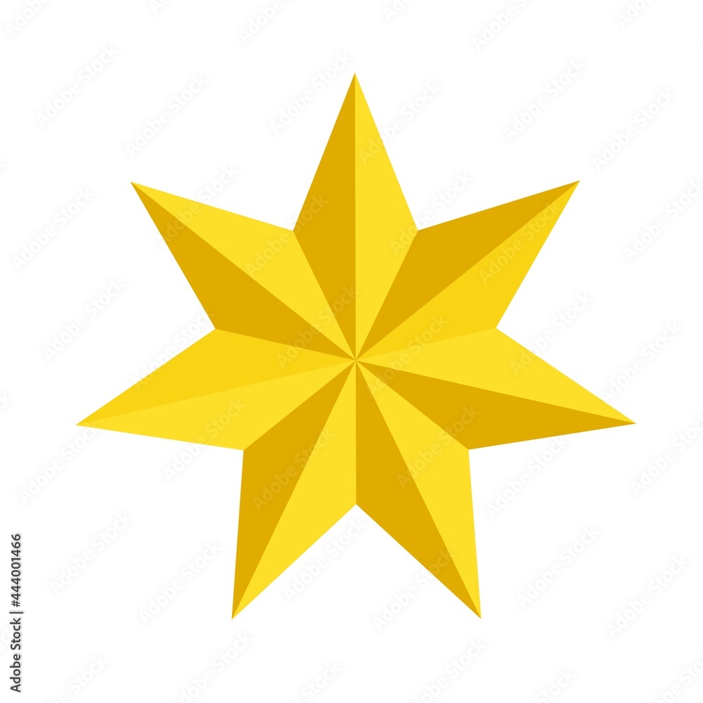 Rating star icon. Seven pointed star isolated on white background ...