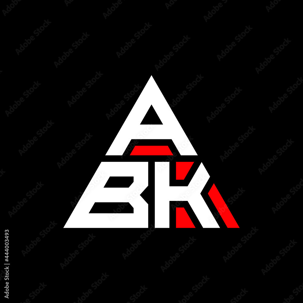 ABK triangle letter logo design with triangle shape. ABK triangle logo ...