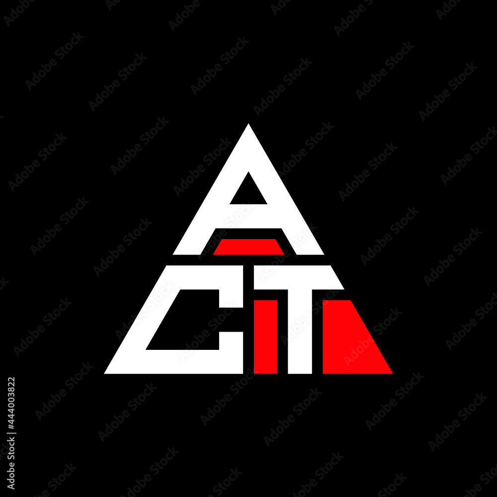 ACT triangle letter logo design with triangle shape. ACT triangle logo ...