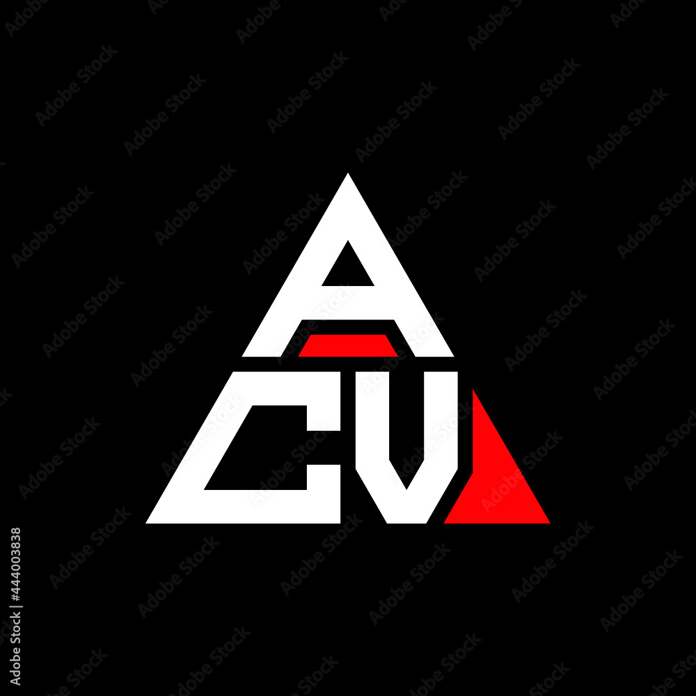 ACV triangle letter logo design with triangle shape. ACV triangle logo ...