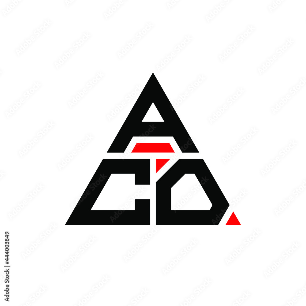 ACO triangle letter logo design with triangle shape. ACO triangle logo ...