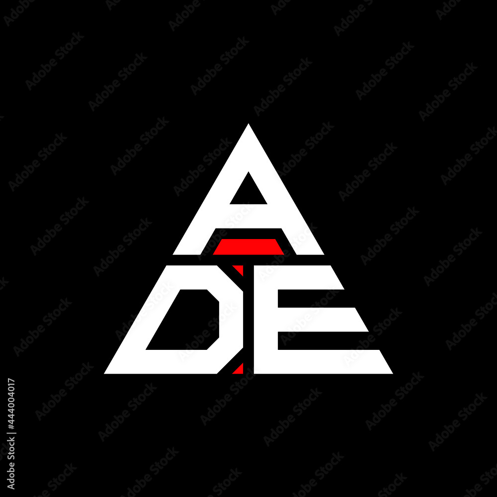 ADE triangle letter logo design with triangle shape. ADE triangle logo ...
