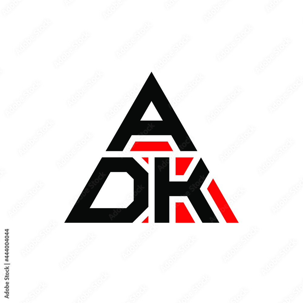 ADK triangle letter logo design with triangle shape. ADK triangle logo ...