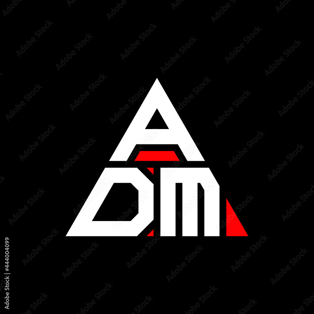 ADM triangle letter logo design with triangle shape. ADM triangle logo ...