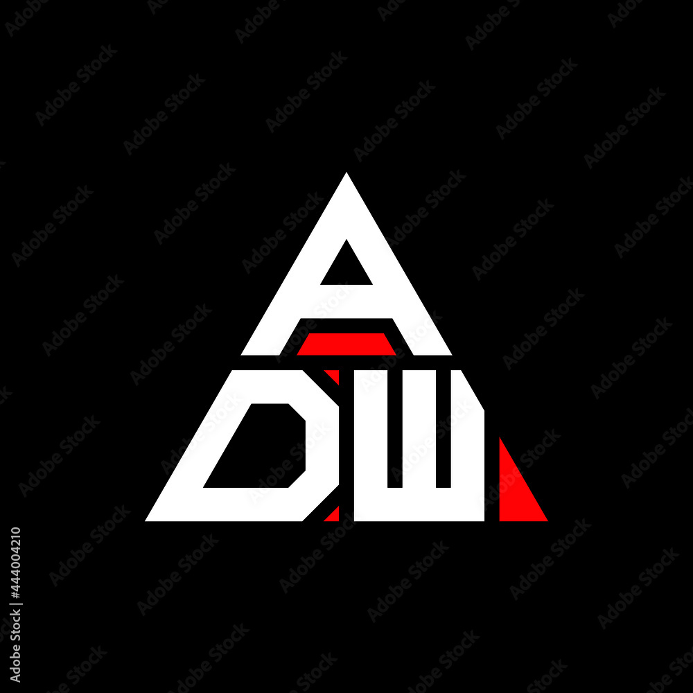 ADW triangle letter logo design with triangle shape. ADW triangle logo ...