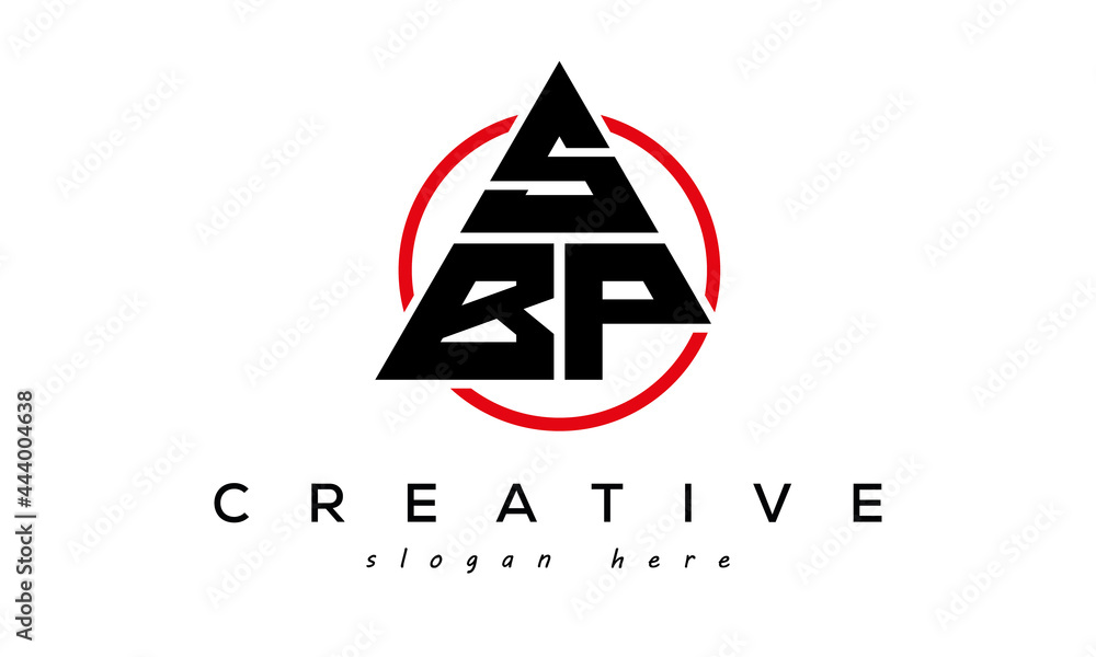 SBP triangle letter logo with circle Stock Vector | Adobe Stock
