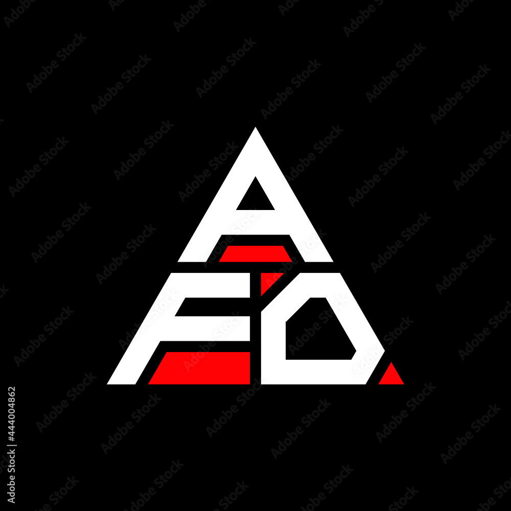 AFO triangle letter logo design with triangle shape. AFO triangle logo ...