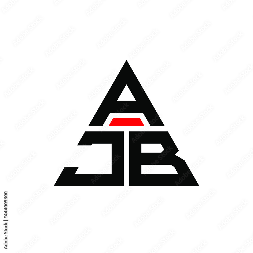 AJB triangle letter logo design with triangle shape. AJB triangle logo ...