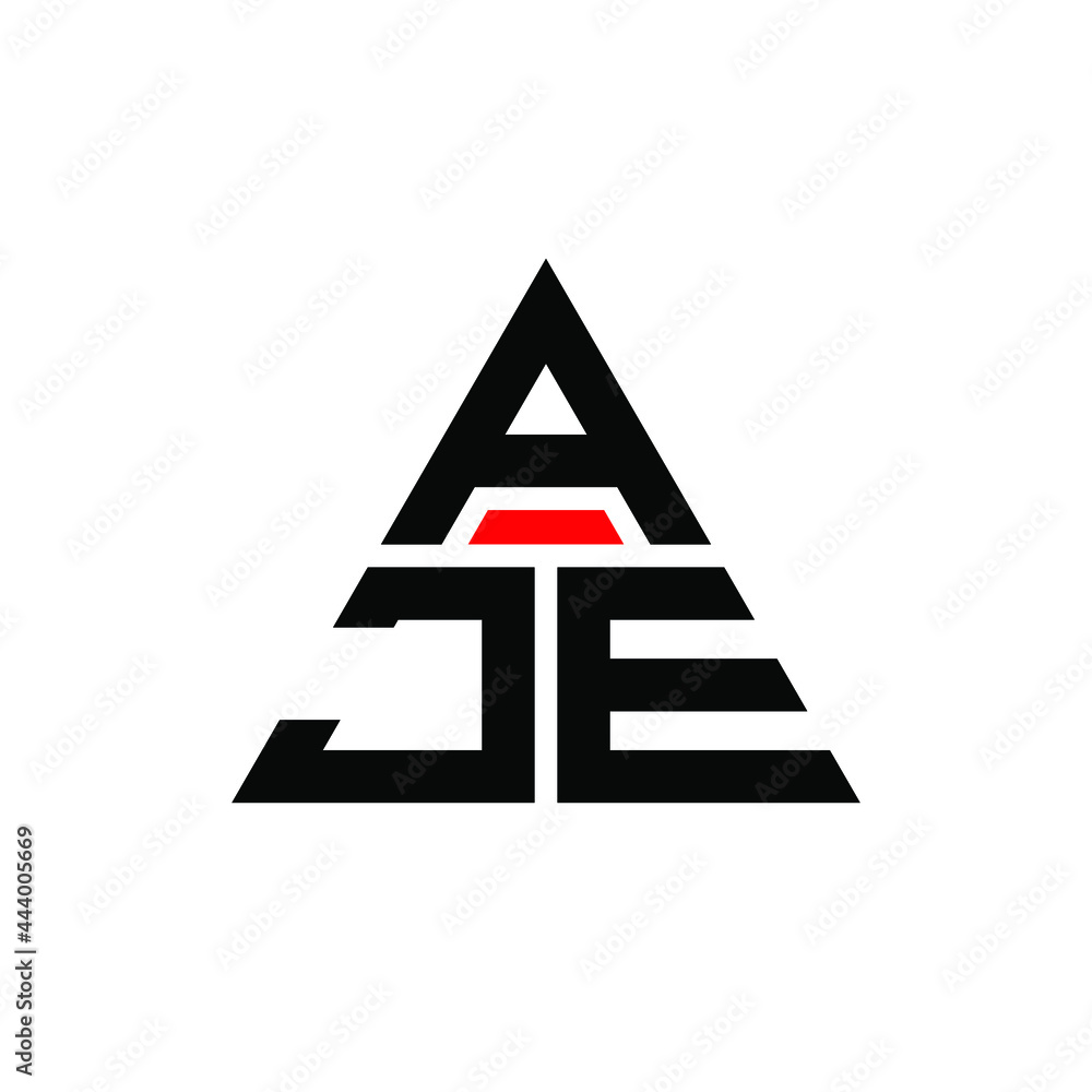 AJE triangle letter logo design with triangle shape. AJE triangle logo ...