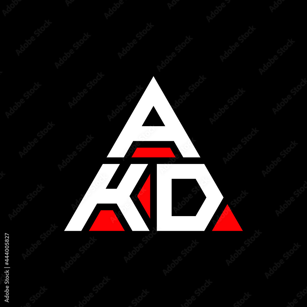 AKD triangle letter logo design with triangle shape. AKD triangle logo ...