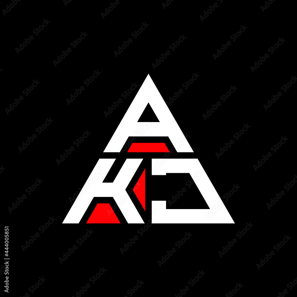 AKJ triangle letter logo design with triangle shape. AKJ triangle logo ...
