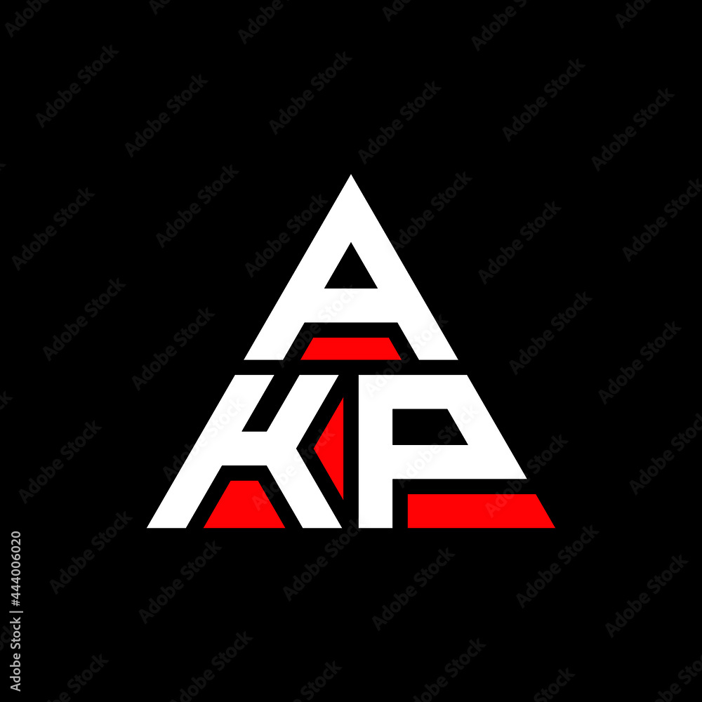 AKP triangle letter logo design with triangle shape. AKP triangle logo ...