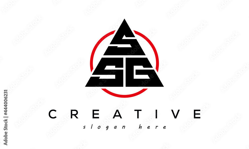 SSG triangle letter logo with circle Stock Vector | Adobe Stock