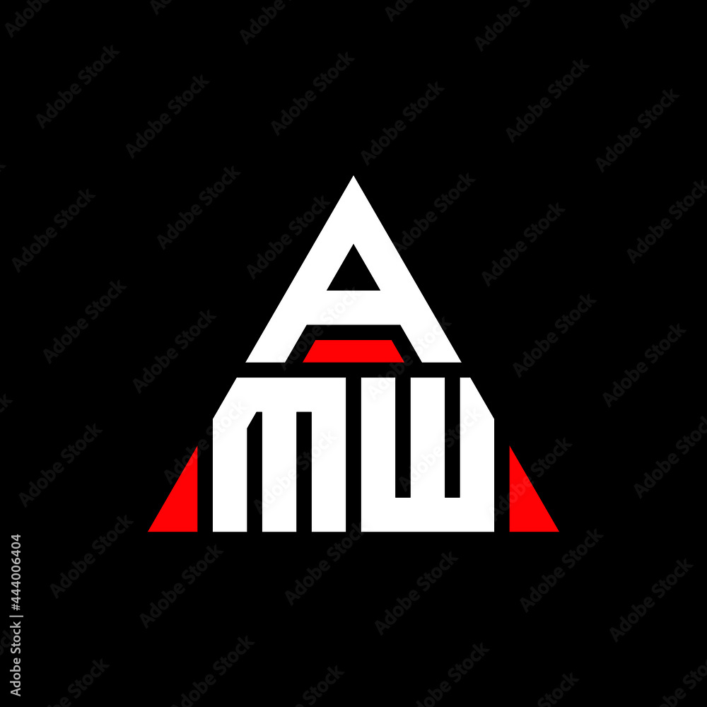 AMW triangle letter logo design with triangle shape. AMW triangle logo ...
