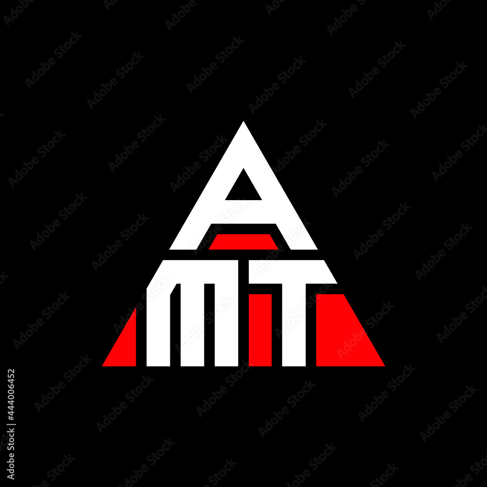AMT triangle letter logo design with triangle shape. AMT triangle logo ...