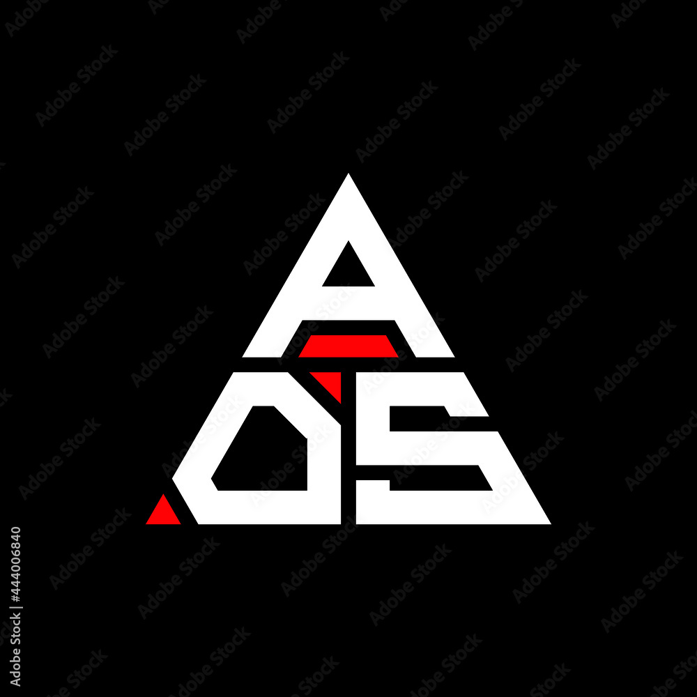 AOS triangle letter logo design with triangle shape. AOS triangle logo ...