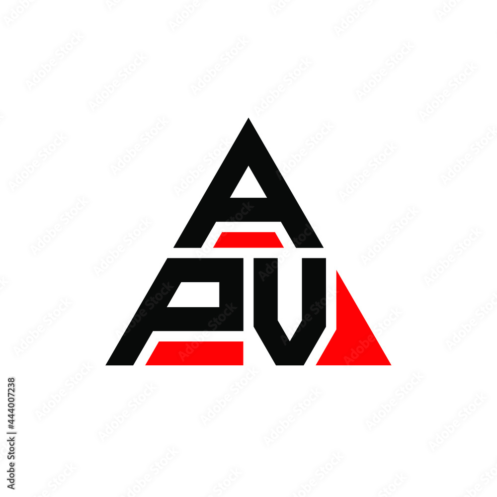 APV triangle letter logo design with triangle shape. APV triangle logo ...
