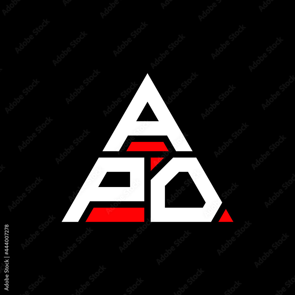 APO triangle letter logo design with triangle shape. APO triangle logo ...