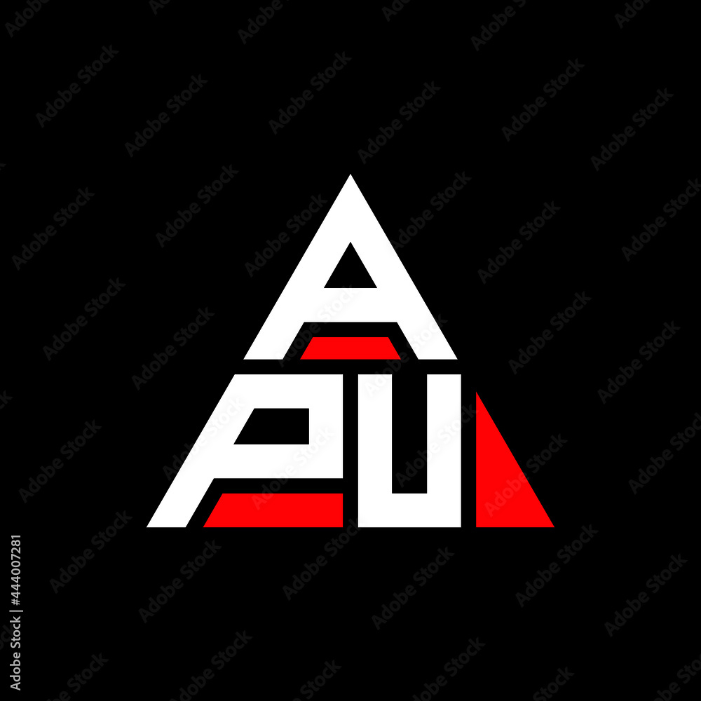 APU triangle letter logo design with triangle shape. APU triangle logo ...