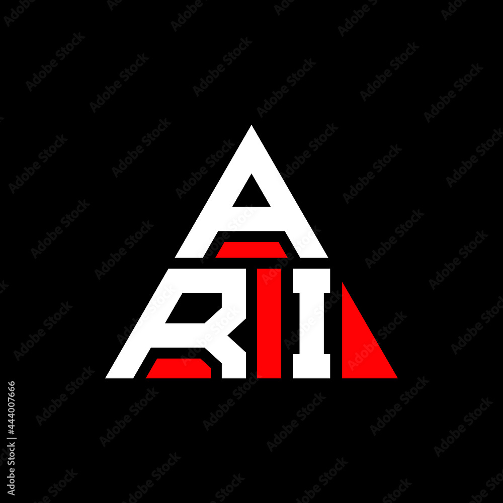 ARI triangle letter logo design with triangle shape. ARI triangle logo ...