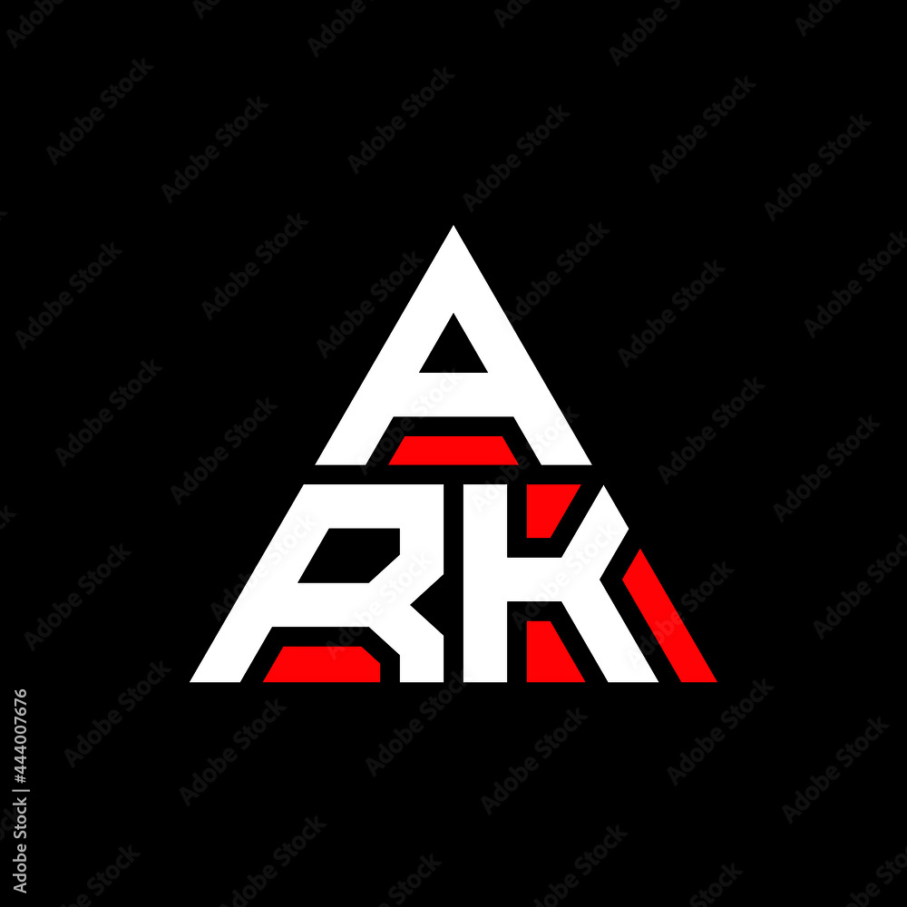 ARK triangle letter logo design with triangle shape. ARK triangle logo ...