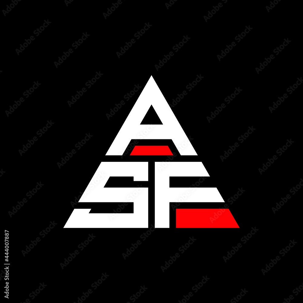 Vecteur Stock ASF triangle letter logo design with triangle shape. ASF ...