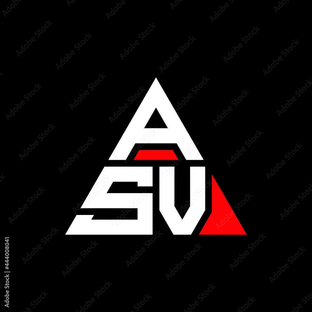 ASV triangle letter logo design with triangle shape. ASV triangle logo ...