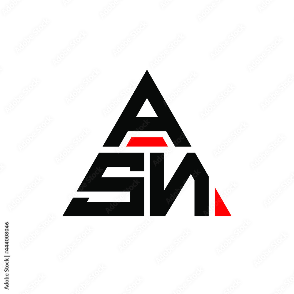 ASN triangle letter logo design with triangle shape. ASN triangle logo ...