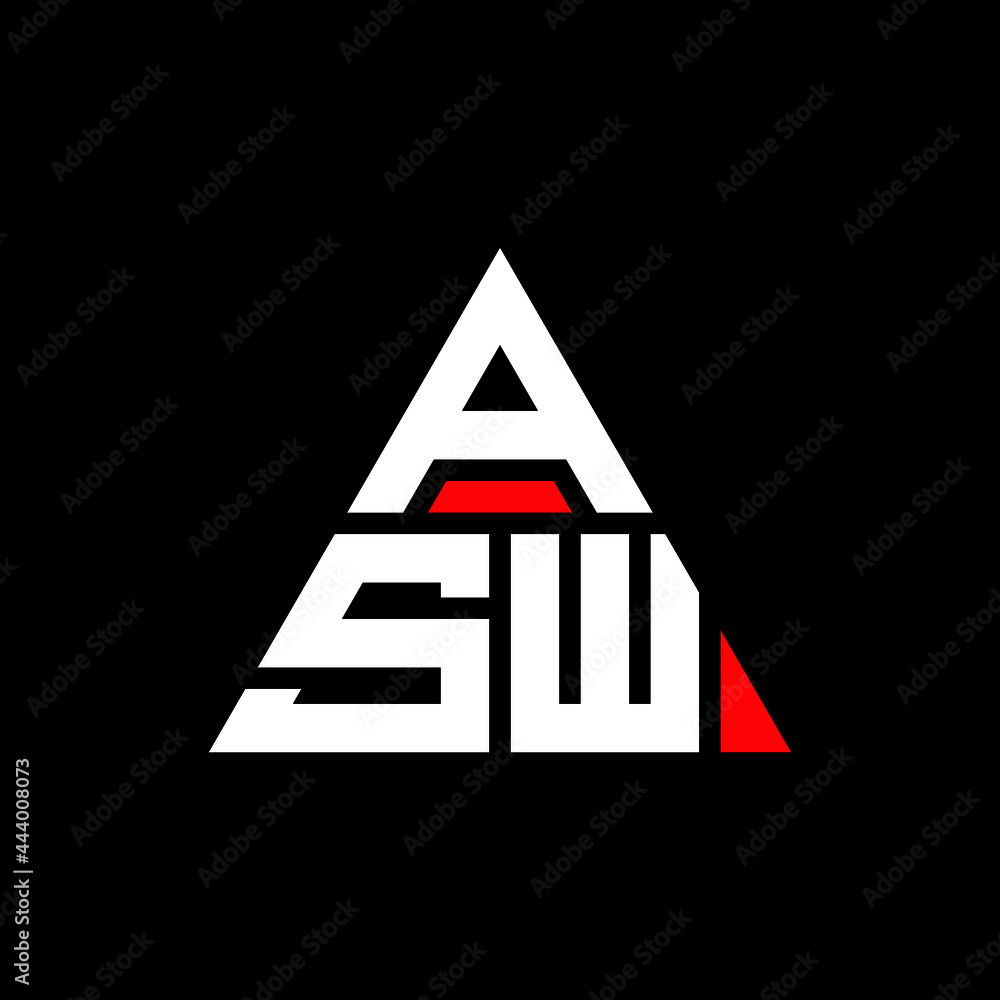 ASW triangle letter logo design with triangle shape. ASW triangle logo ...