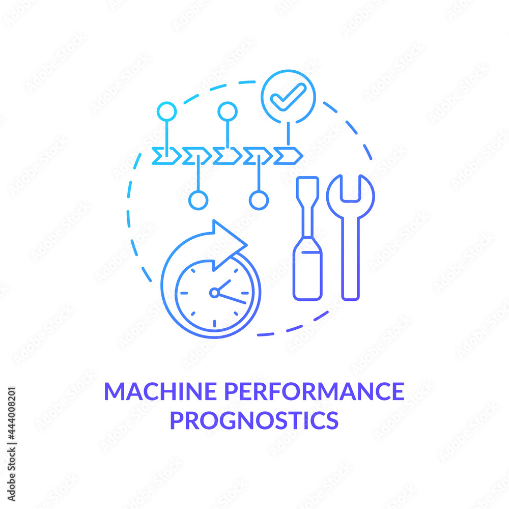 Machine performance prognostics concept icon. Digital twin tasks ...