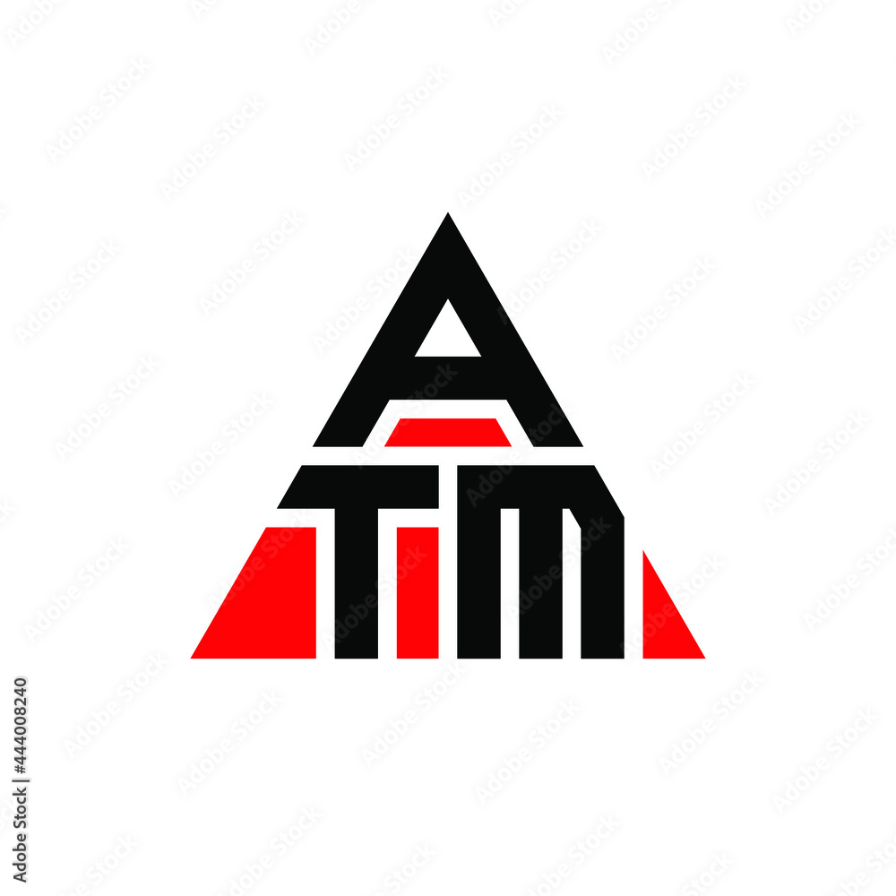 ATM triangle letter logo design with triangle shape. ATM triangle logo ...