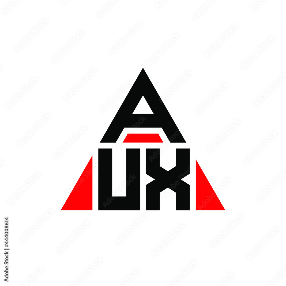 AUX triangle letter logo design with triangle shape. AUX triangle logo ...
