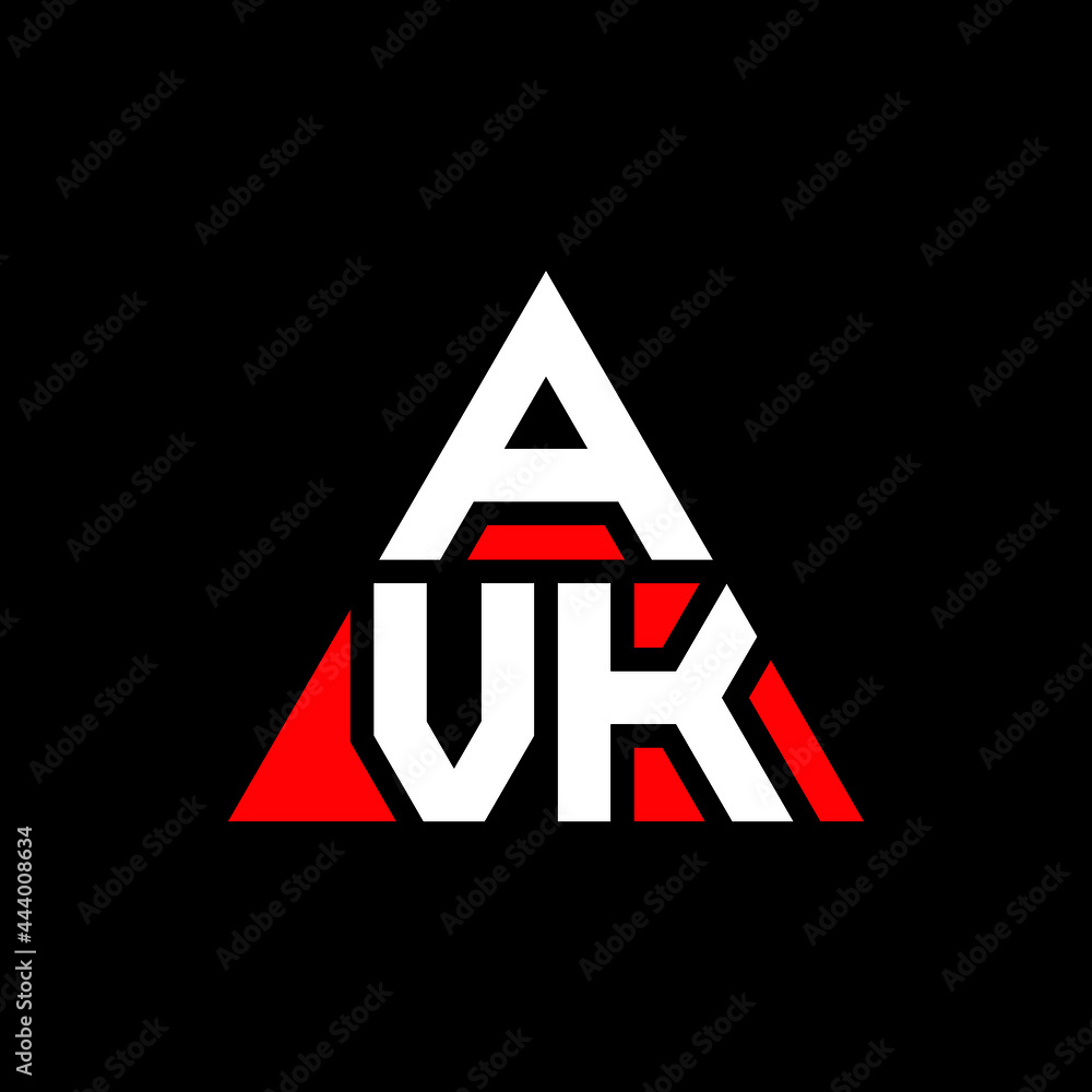 AVK triangle letter logo design with triangle shape. AVK triangle logo ...