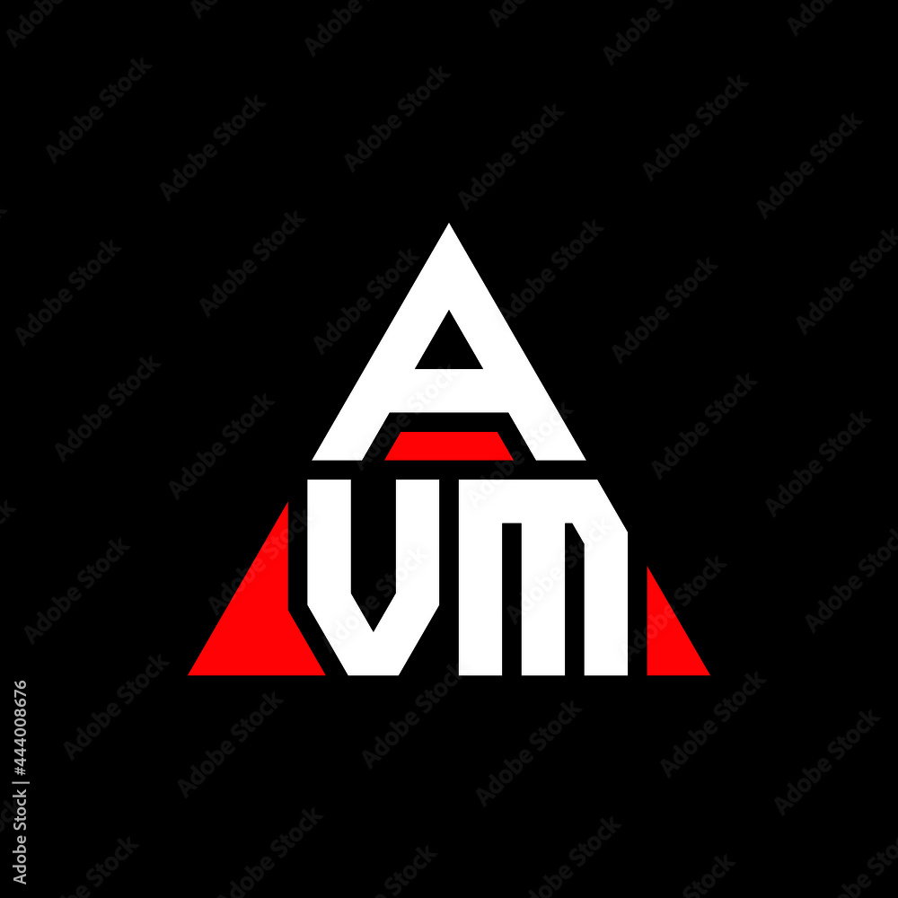 AVM triangle letter logo design with triangle shape. AVM triangle logo ...