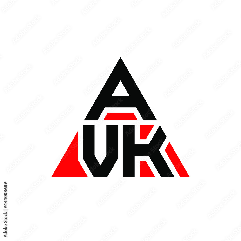 AVK triangle letter logo design with triangle shape. AVK triangle logo ...