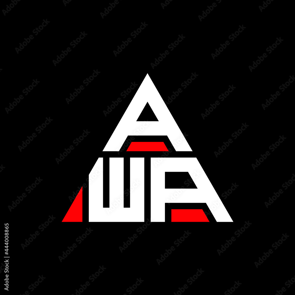 AWA triangle letter logo design with triangle shape. AWA triangle logo ...