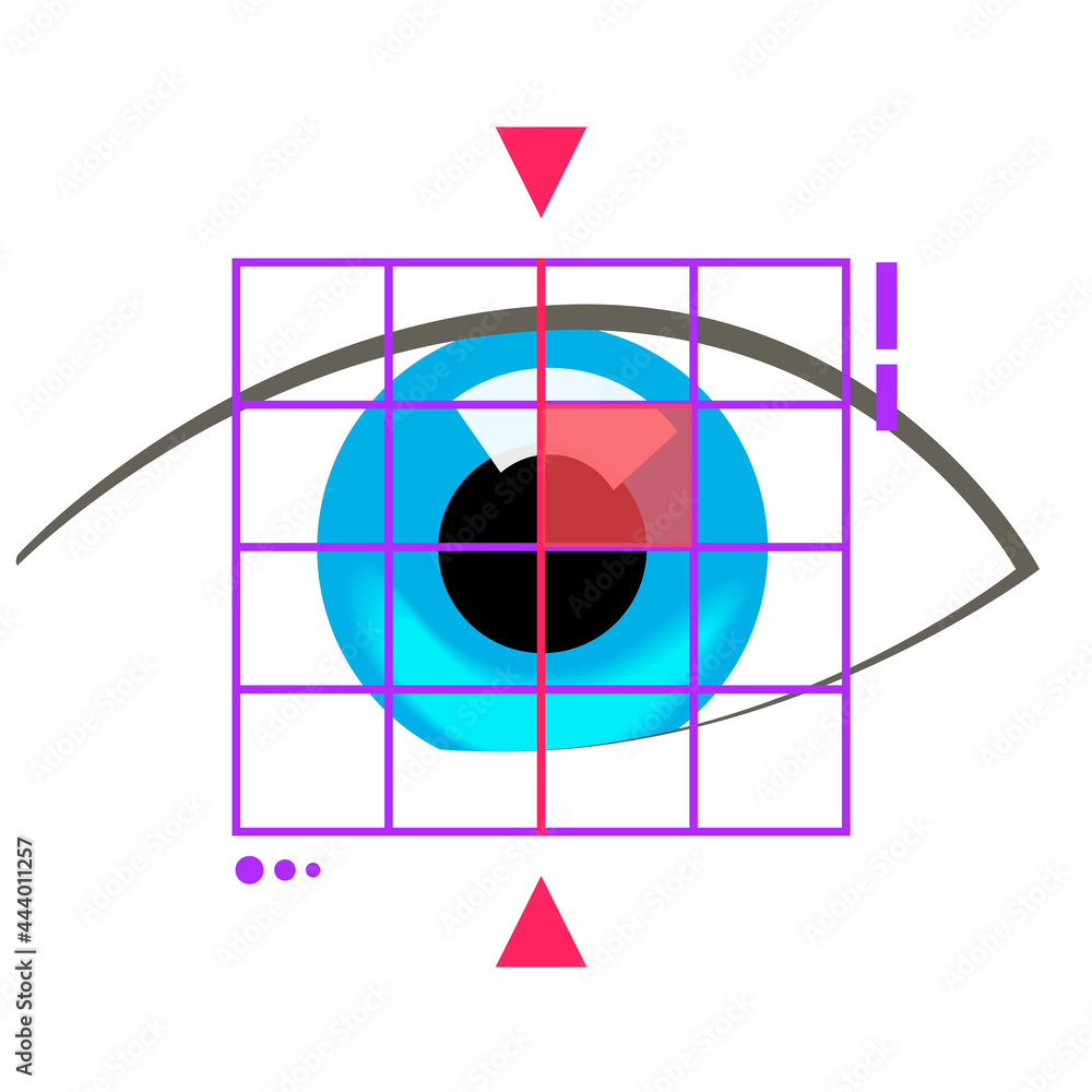 Eye scanning identity technology or medical healthcare eyesight test ...