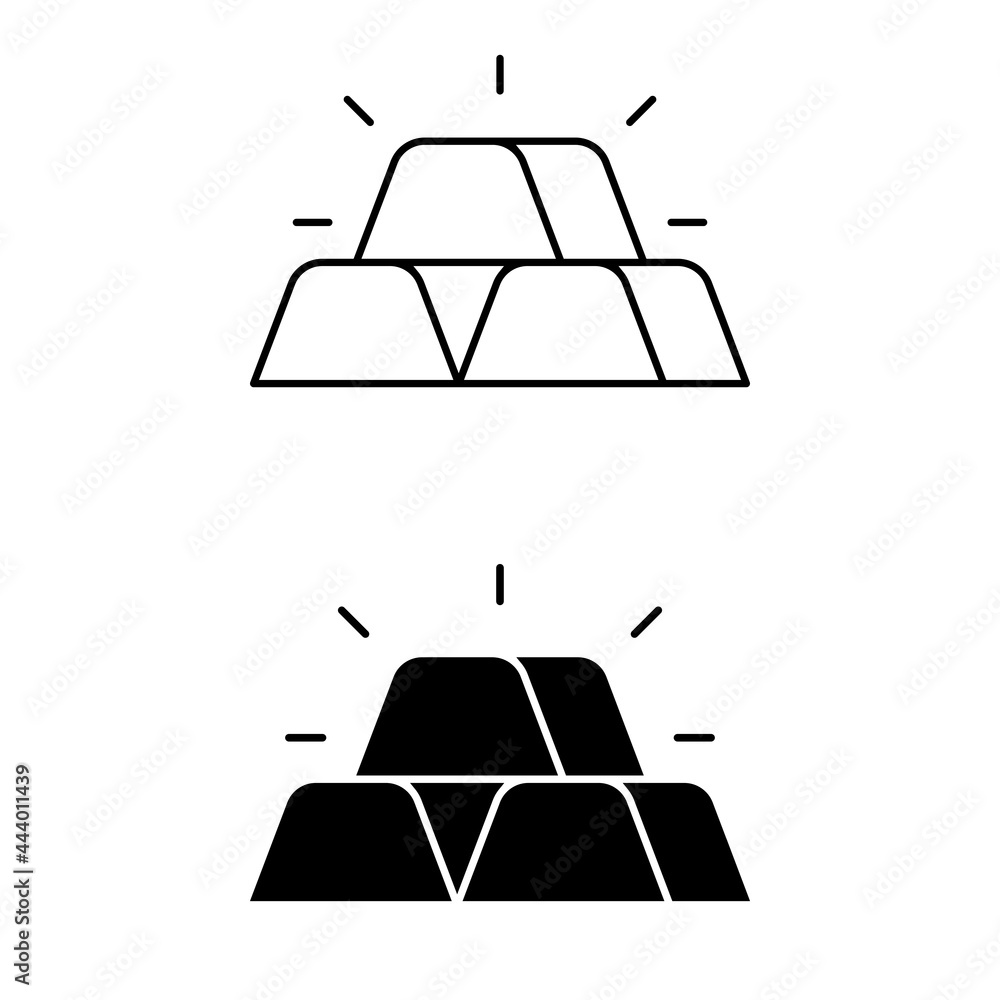 Gold icon vector set. wealth illustration sign collection. treasure ...